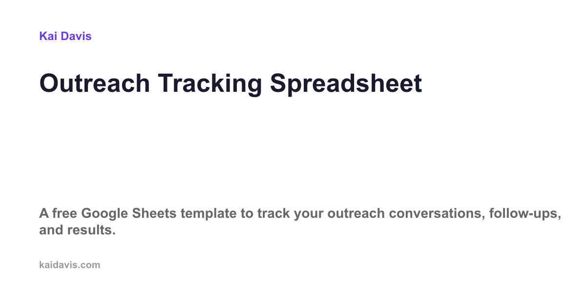 Free Outreach Tracking Spreadsheet Template (Google Sheets)